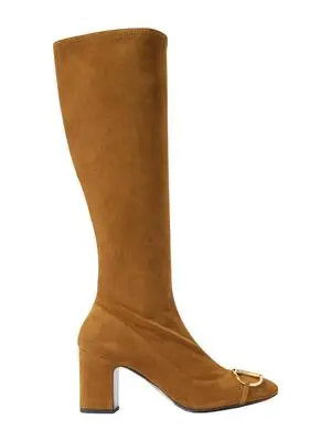Gucci Horsebit Suede Knee High Boots - Brown