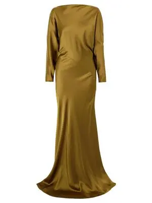 CORTANA Dorado Satin Maxi Dress - Gold