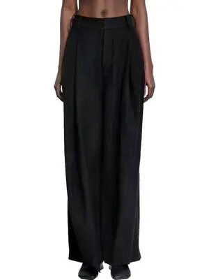 UMA WANG Paw Pleated Trousers - Black