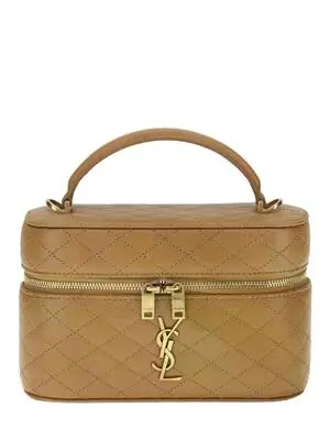 Saint Laurent Gaby Quilted-leather Vanity Bag - Neutrals