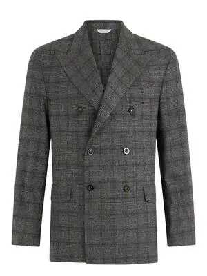 Boglioli Double-breasted Check-pattern Blazer - Grey