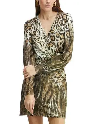 Guess Animal-print Mini Dress - Brown