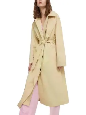 Hugo Boss Belted Button-up Trench Coat - Neutrals