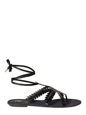Emilio Pucci Feather Embellished Sandals - Black