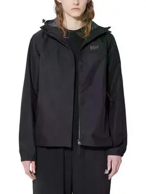 Helly Hansen Hooded Zip-up Rain Jacket - Black