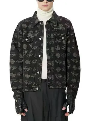 BILLIONAIRE BOYS CLUB Diamonds & Dollars-Pattern Jacket