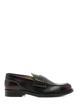 COLLEGE Panelled Loafers - Brown