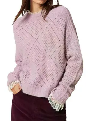 TWINSET Diamond Pattern Sweater - Purple