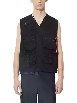 Alpha Industries Utility-pocket Cotton Gilet - Black