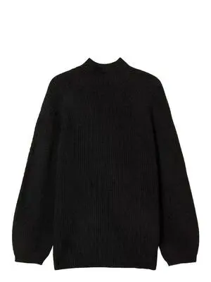 TWINSET Turtleneck Ribbed Sweater - Black