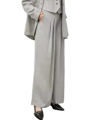 HERSKIND Pleated Palazzo Pants - Grey