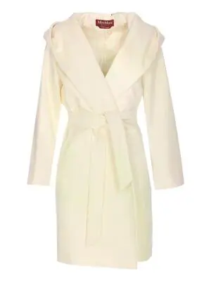 Max Mara Hooded Belted Coat - Neutrals