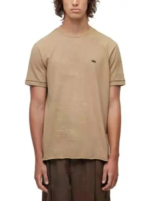 OSKLEN Contrast-seam T-shirt - Brown