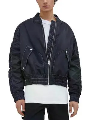 Hugo Boss Contrast-stitching Bomber Jacket - Blue