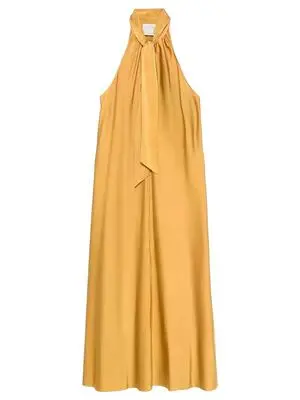 FORTE_FORTE Bow-tie Halterneck Dress - Gold