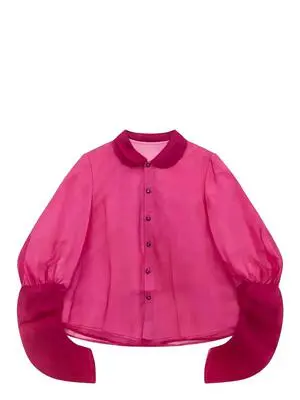 RENLI SU Peter Pan-collar Balloon-sleeve Shirt - Pink