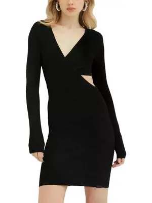 Hugo Cut-out Long-sleeve Mini Dress - Black