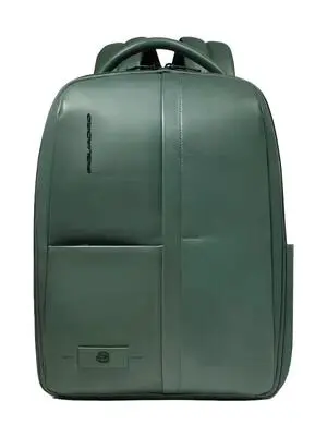 PIQUADRO Leather Zip Backpack - Green