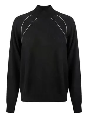 Peserico High-neck Long-sleeve Sweater - Black