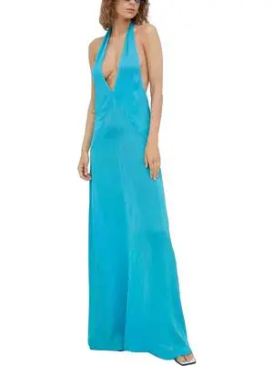 HERSKIND Halter-neck Backless Maxi Dress - Blue