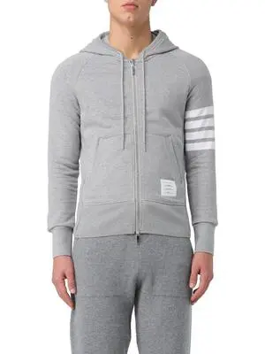 Thom Browne Hooded Zip-up Sweatshirt - Grey 1