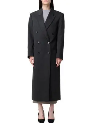 THE FRANKIE SHOP Tailored Long Coat - Charcoal