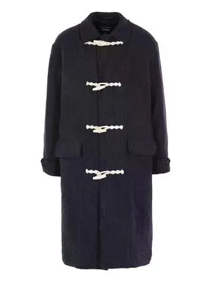 Comme Des Garçons Pinstripe Toggle Coat - Blue
