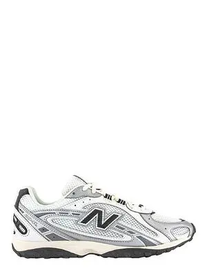 NEW BALANCE Leather And Mesh Trainers - Silver Metallic Black
