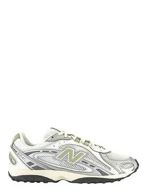 NEW BALANCE Leather And Mesh Trainers - Silver Metallic Green