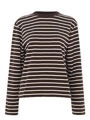 Whistles Striped Cotton-jersey Top - Multi-coloured