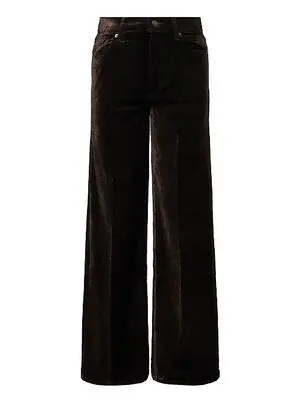 FRAME Le Slim Palazzo Velvet Jeans - Dark Clove Velvet