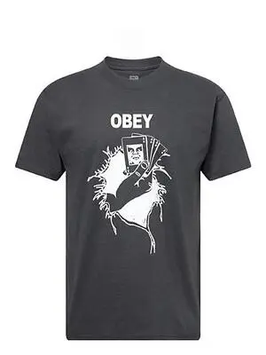 Obey Nothing Can Save You Short-sleeves Cotton-jersey T-shirt - Vintage Black