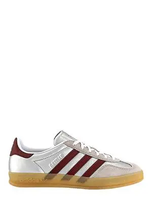 Adidas Gazelle Indoor Leather And Suede Trainers - Silver Metallic Shadow R