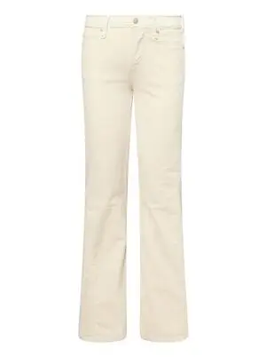 7 For All Mankind Stretch-denim Flared Jeans - Corduroy Eggshell