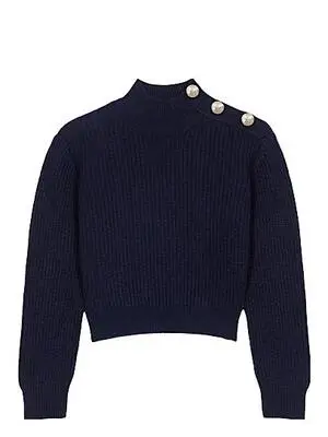 Maje Regular-fit Wool Jumper - Navy