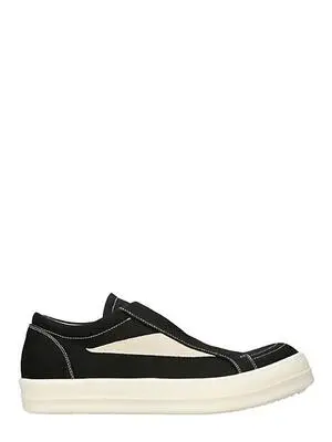 Rick Owens Laceless Canvas Trainers - Blk/white