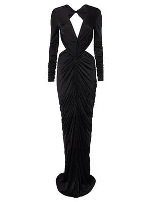 Rick Owens Long-sleeve Jersey Gown - Black