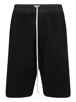 Rick Owens Pusher Drawstring Cotton-Jersey Shorts Black