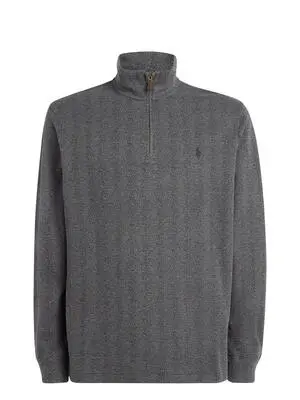 Polo Ralph Lauren Cotton Herringbone Quarter-zip Sweatshirt - Grey