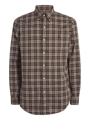 Polo Ralph Lauren Cotton Flannel Check Custom Fit Shirt Beige