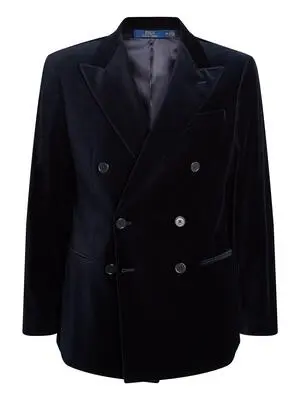 Polo Ralph Lauren Velvet Double Breasted Blazer - Navy