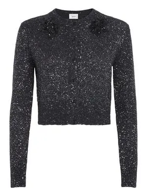 Erdem Wool-blend Sequin Cardigan - Black