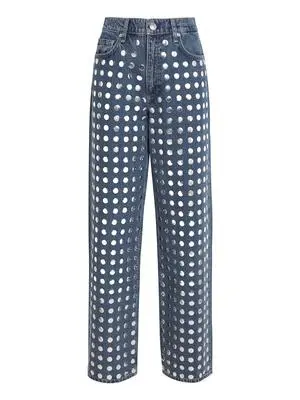 Rag & Bone Shea Studded Straight Jeans - Blue