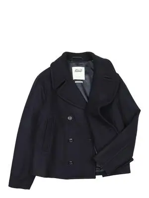 VALSTAR Virgin Wool Harold Pea Coat - Navy