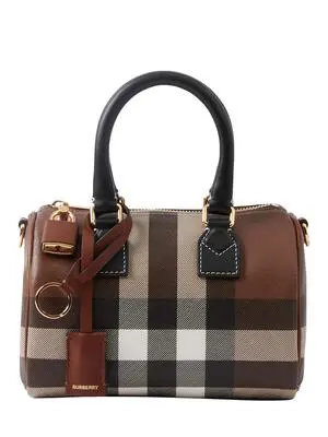 Burberry Mini Check Bowling Bag - Brown
