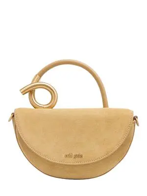 Cult Gaia Azariah Suede & Leather Top-handle Bag - Sand