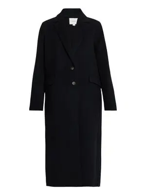 Vince Cashmere-Wool Single-Breasted Coat Black