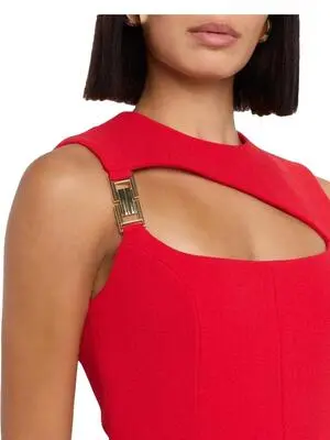 Rebecca Vallance Cameron Sleeveless Cutout Midi Dress - Red