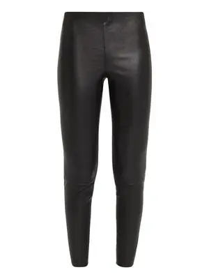 Alice + Olivia Lennox Mid-rise Leather Leggings Black