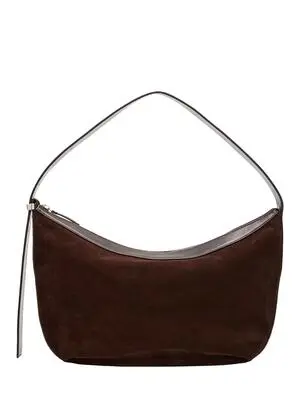 Staud Large Demy Suede Shoulder Bag - Espresso